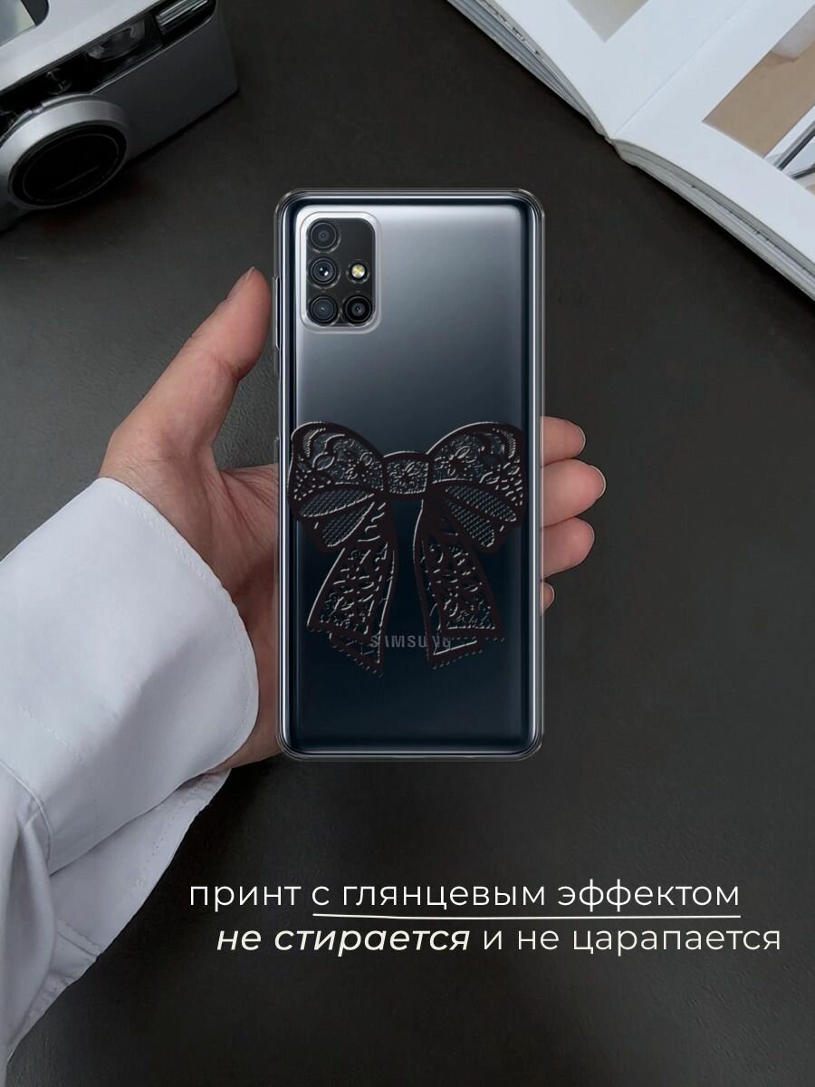 Чехол на Samsung Galaxy M31s / Самсунг Галакси M31s с принтом "Черный сетчатый бант 2" — фото 1