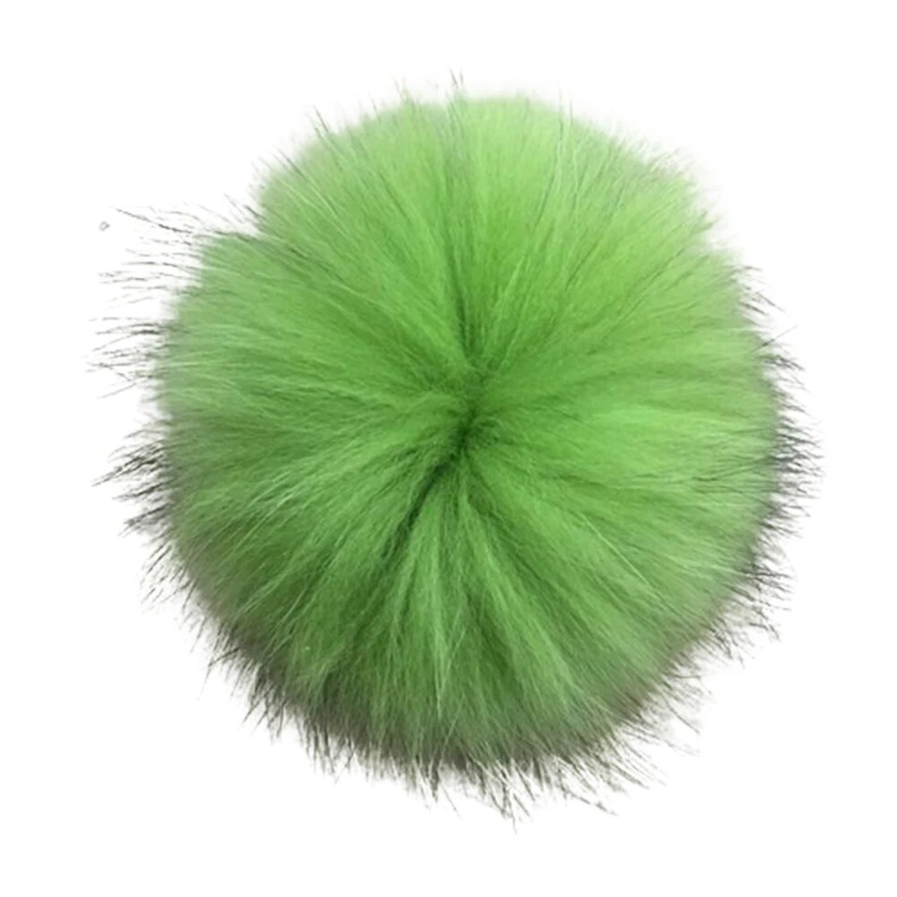 Меховые помпоны DANKEYISI из лисьего и енотового меха Зеленый, fruit green