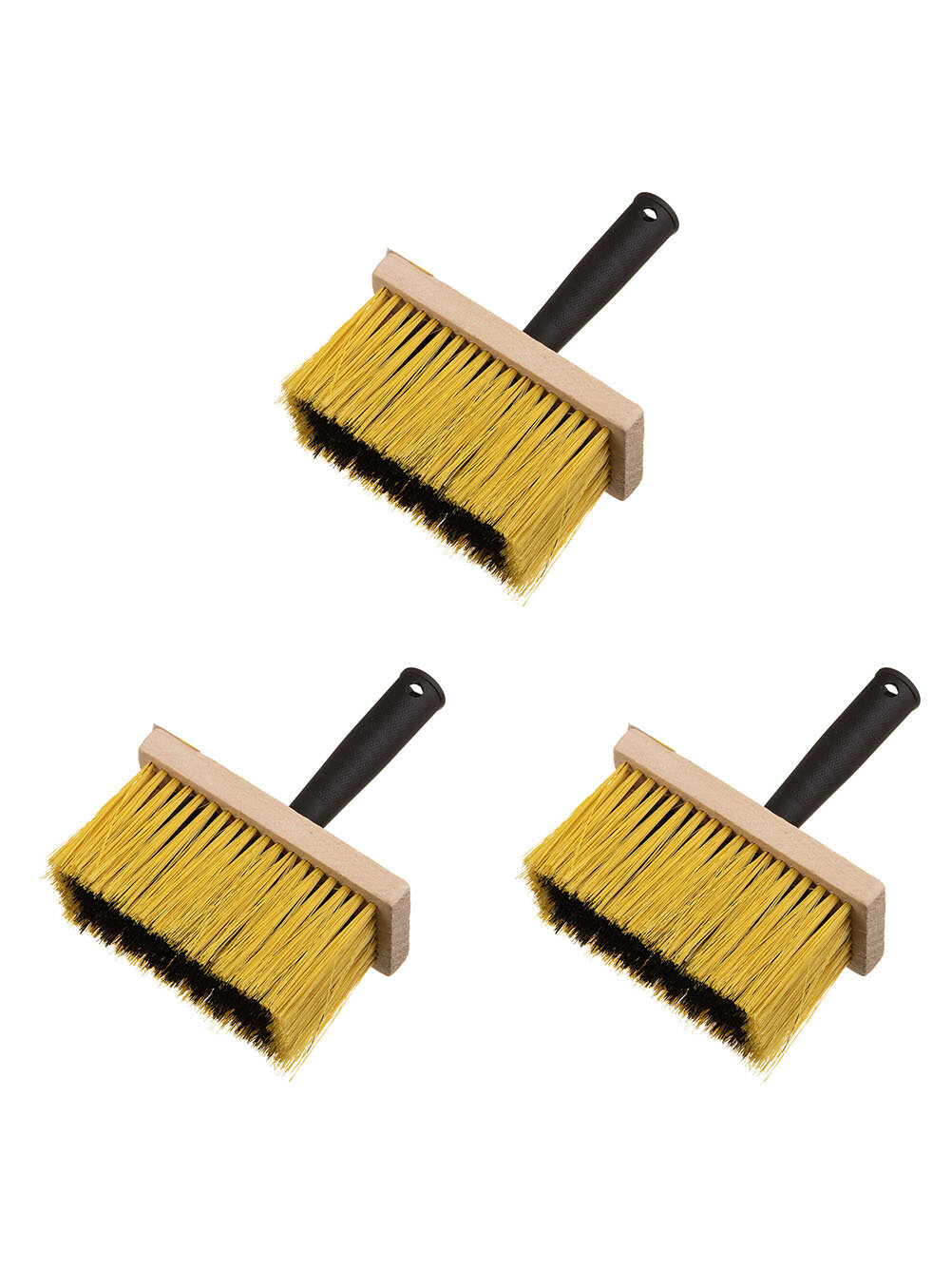 Кисть малярная макловица искусственная щетина пластиковая ручка 150х70 мм для обойного клея и грунтов на водной основе (3 шт.)