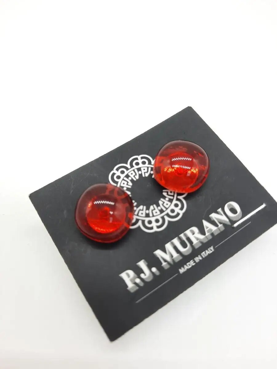 Серьги пусеты, стекло, муранское стекло