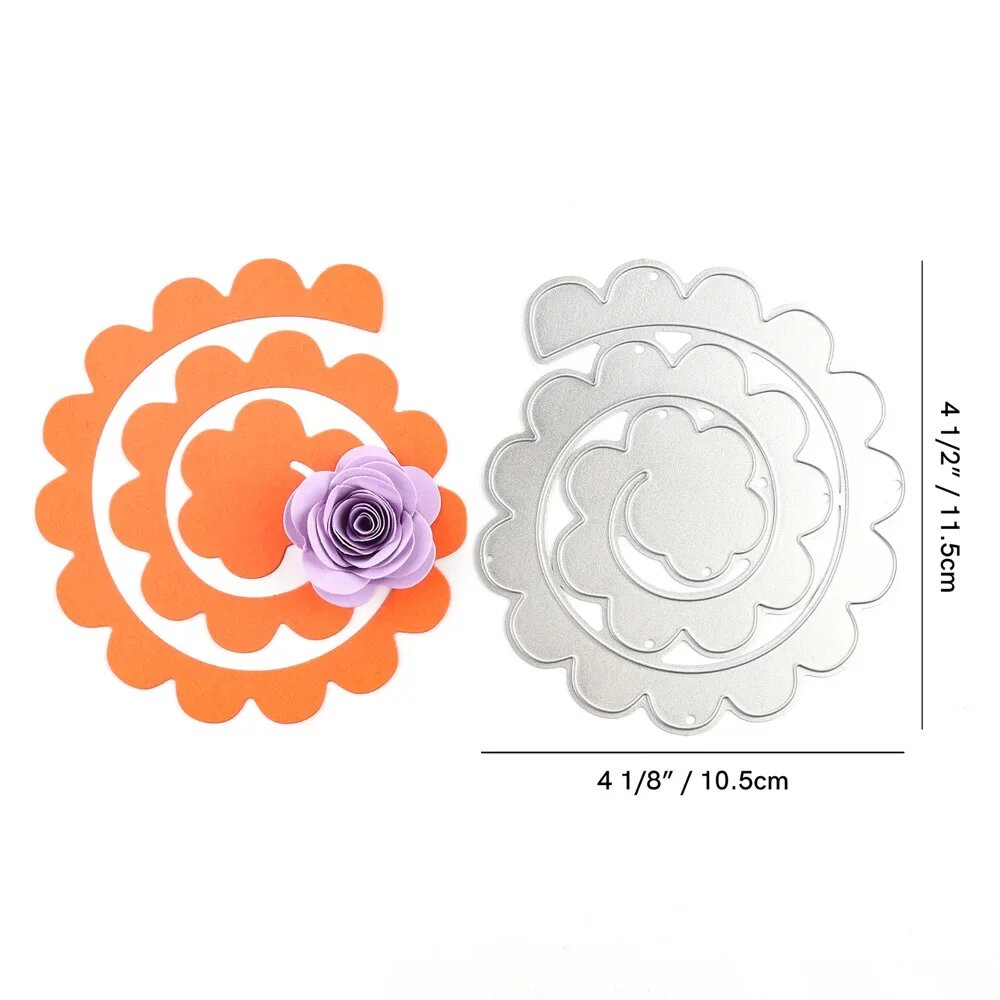 3D Спиральный Цветок, Металлическая Вырубка, 115 Мм, Крафт-бумага, Сделай Сам, Скрапбукинг, Изготовление Карт, Гирлянда, Цветок