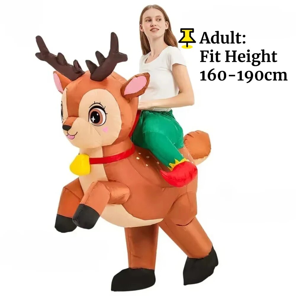 Рождественский надувной костюм для верховой езды с оленями для взрослых, наряд лося для праздничной карнавальной сцены