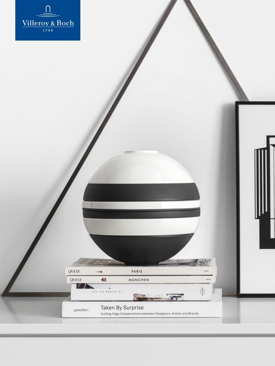 Шар La Boule White & Black Iconic, набор посуды на 2 персоны, 7 предметов, Villeroy & Boch, Премиум-Фарфор