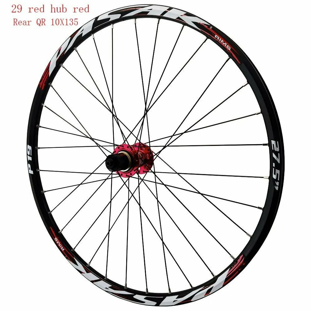 PASAK Заднее колесо MTB, сплав, 32 отверстия, 29 Red Hub Red, 21mm, QR 10X135, HG, Довод