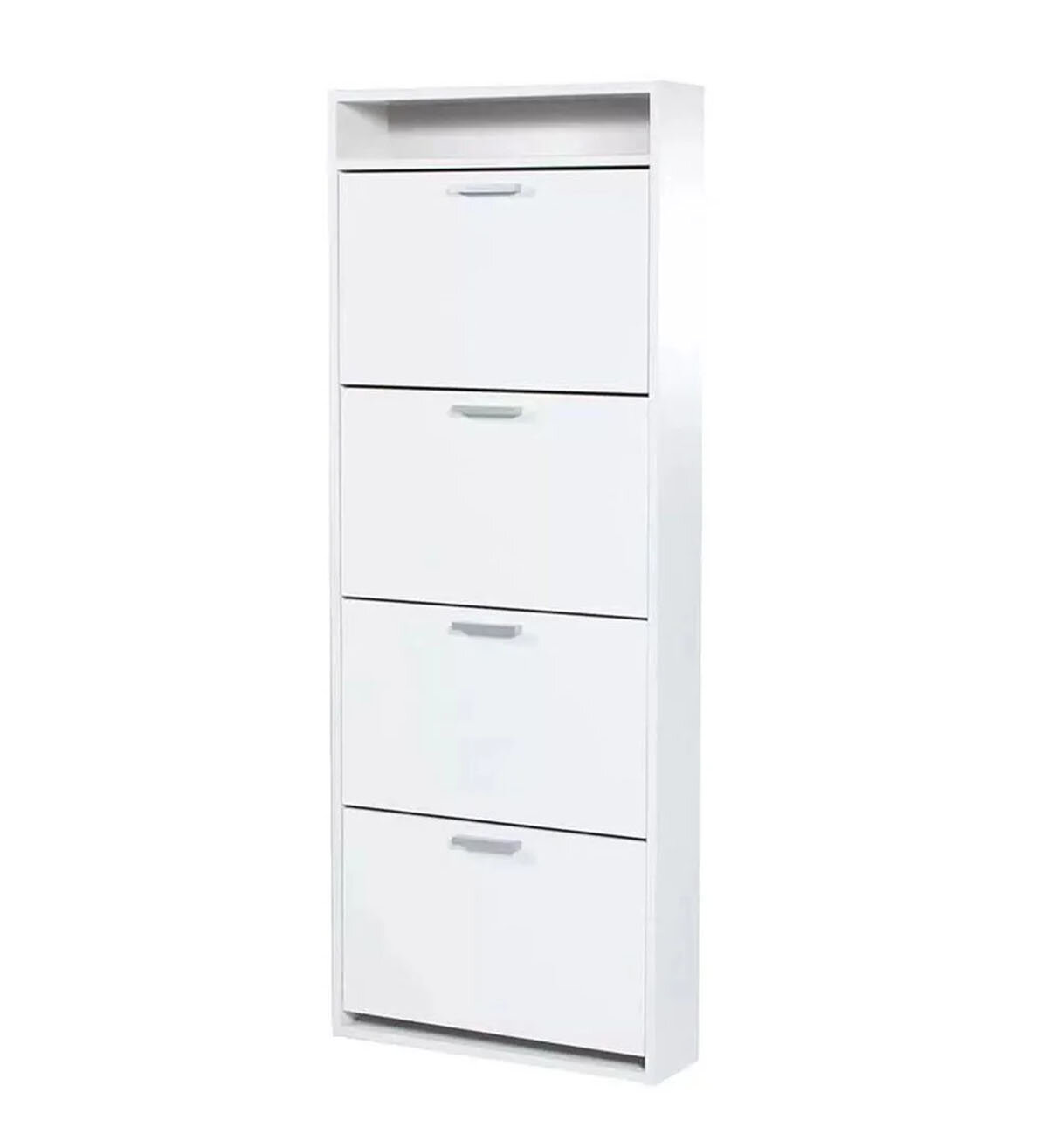 Обувница узкая Комфорт УК-4, белый, 4 отделения, 60x17x162 см