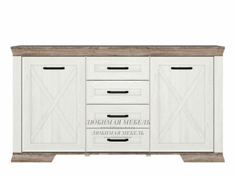 Комод БРВ мебель Marselle KOM2D4S ясень снежный/дуб сонома темный