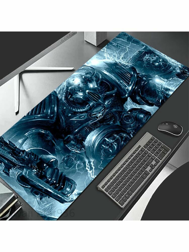 Коврик для мыши WARHAMMER 40k, нескользящая основа, бирюзовый