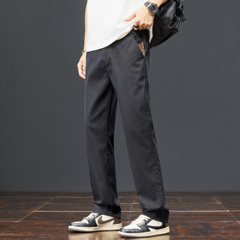 Охоты Новые джинсы YM мужские прямой крой универсальные эластичные пояс повседневные модные длинные брюки, Размер_32