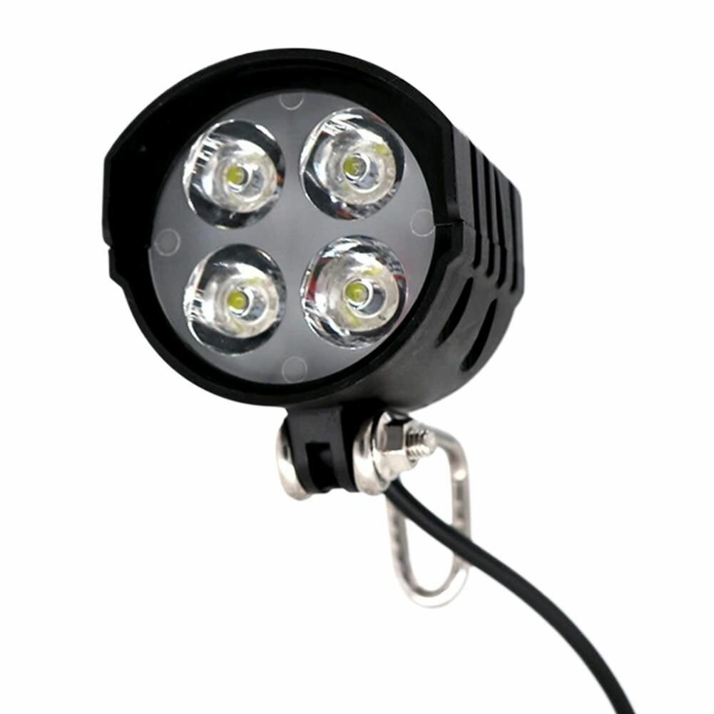 Фара-клаксон 2-в-1 для электровелосипеда, внешняя фара на 12 Вт с 4 светодиодами, для модернизации переднего света