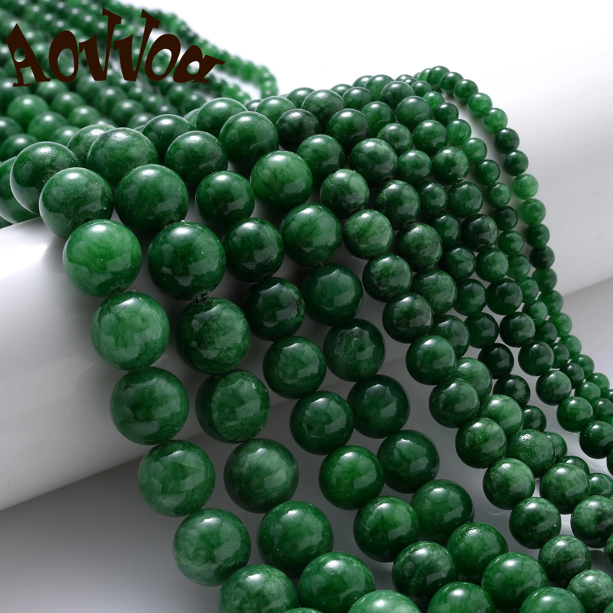 Нефритовые бусины Aovvoa 4-12 мм 8mm approx 45 beads