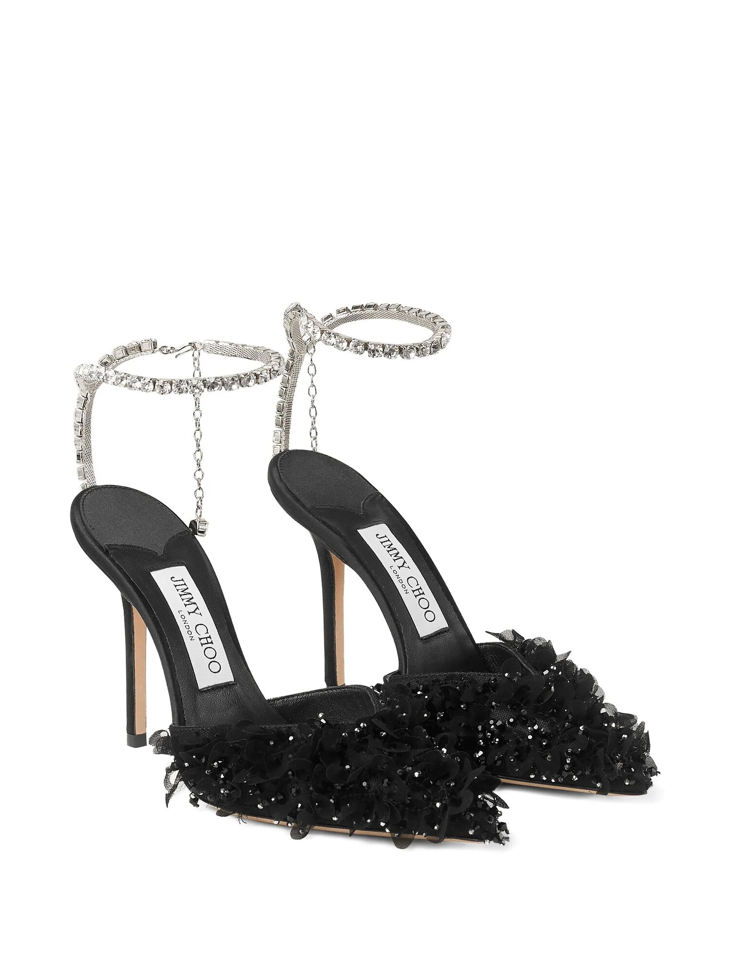 Туфли JIMMY CHOO Saeda 100, размер 37.5, black/black — фото 1