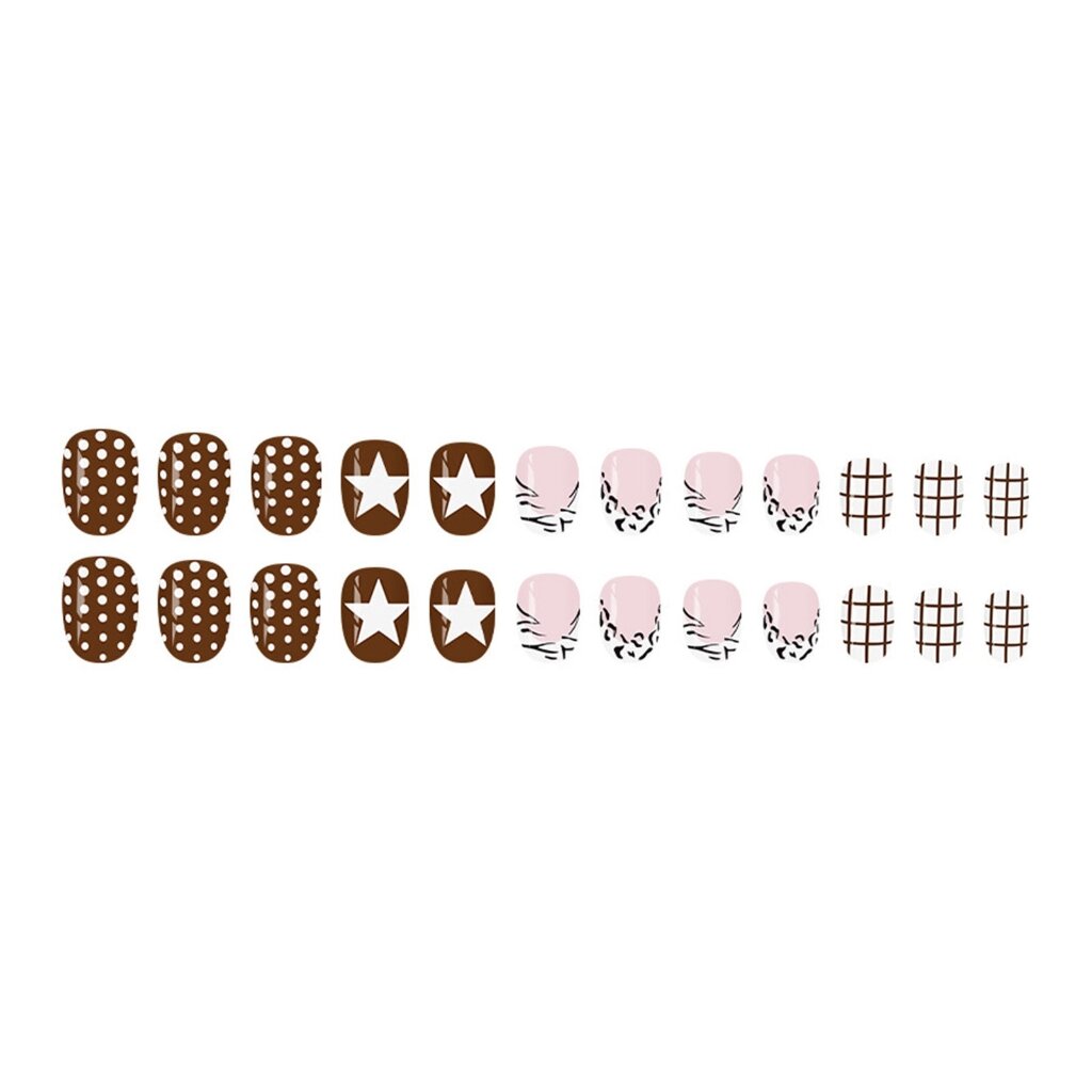 Упаковка из 24 наклеек На ногти Дизайн Французского Маникюра Животный Принт Геометрические Фигуры