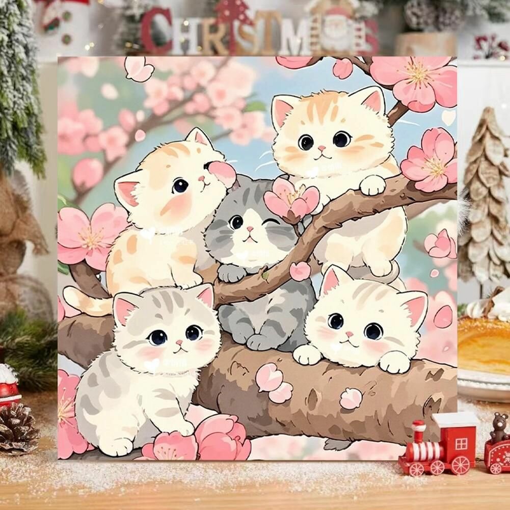 Картина по номерам на холсте с подрамником 20х20, Рождественские подарки для друзей