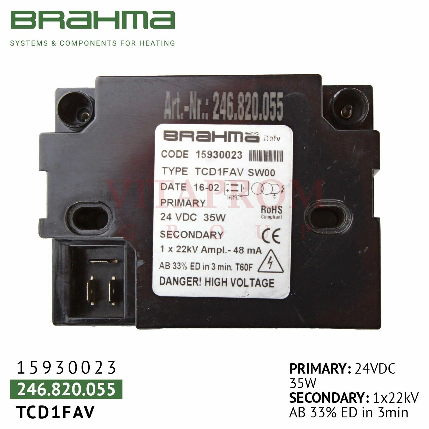 Трансформатор Brahma TCD2FAV, 15930023
