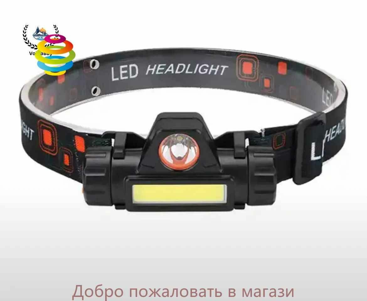 Налобный фонарь на магните встроенный аккумулятор micro usb