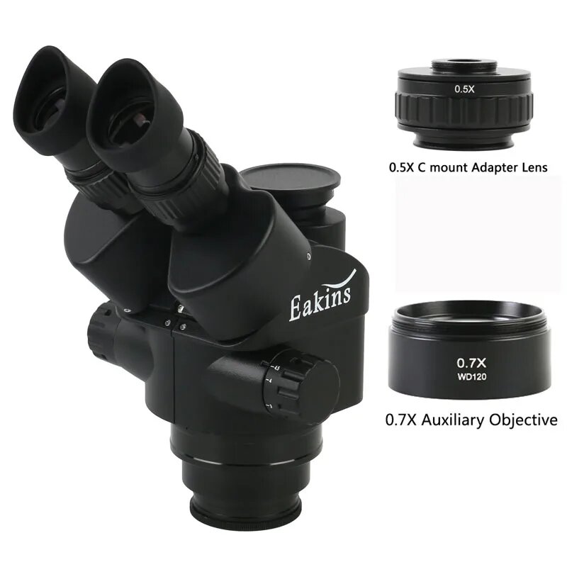 Eakins 7X-45X 3.5X-90X Стереомикроскоп with 0.7x 120mm