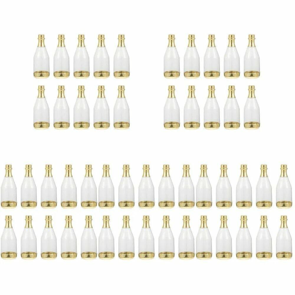 Золотистые коробки для конфет в виде мини бутылок шампанского, набор 50 шт для домашнего праздника