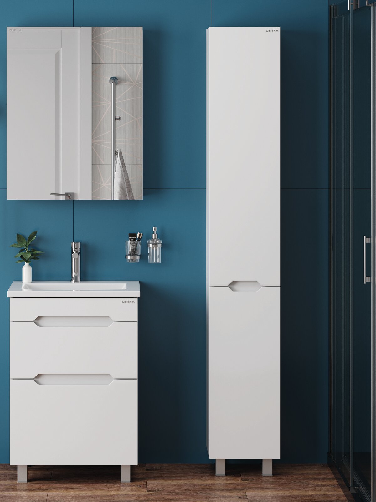 Пенал Onika Айленд 30 напольный, белый, разборный