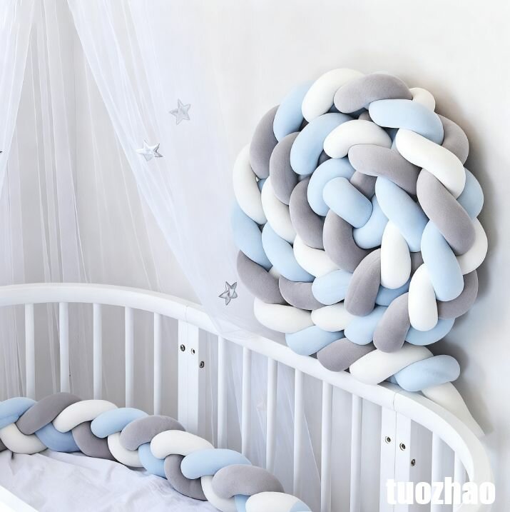 Бортики в кроватку для новорожденных Бортик Косичка В Кроватку 240x10CM