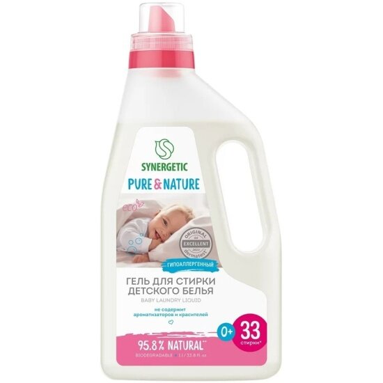 Гель для стирки Synergetic для детского белья, 1 л