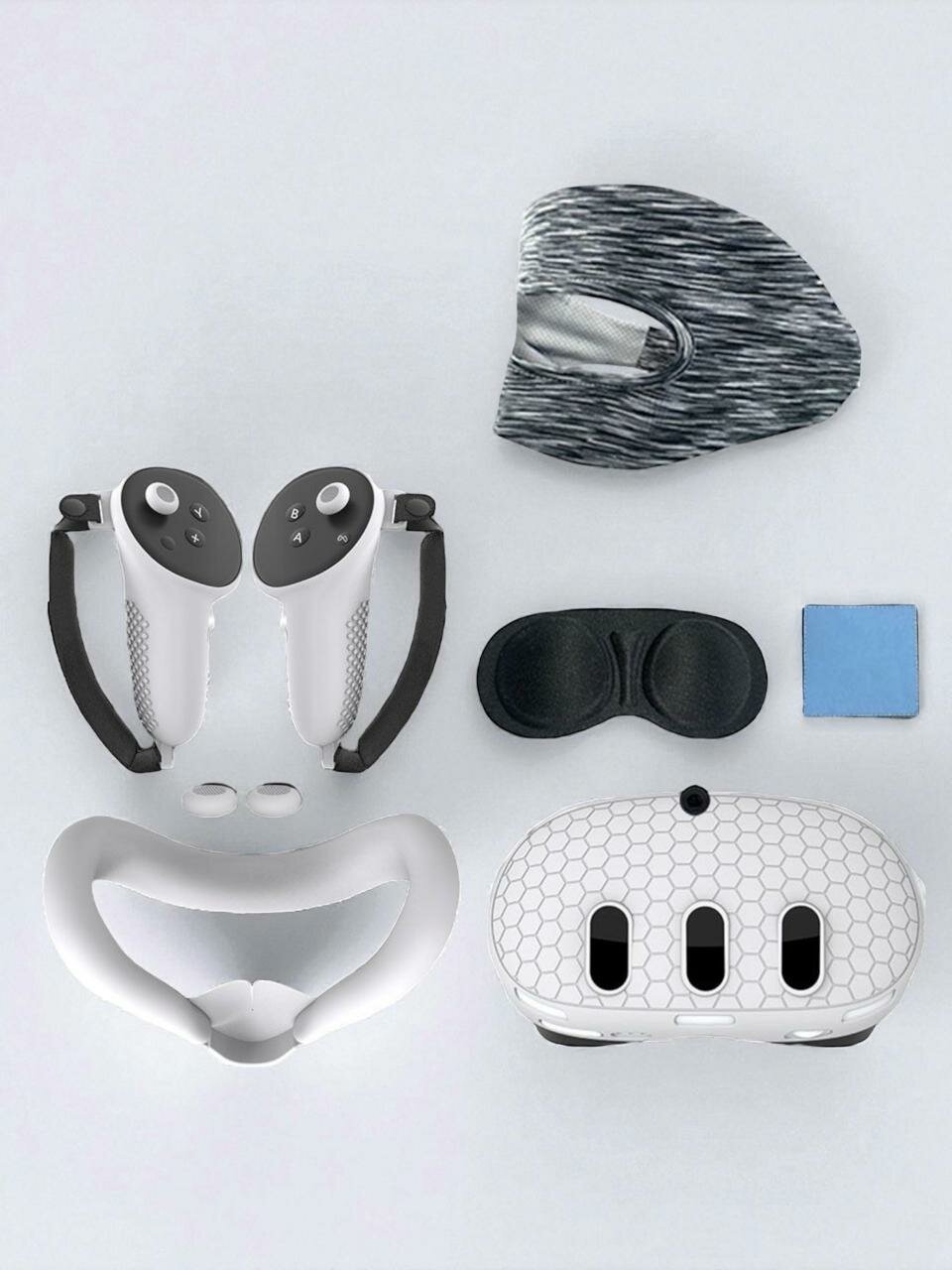 Комплект защитных аксессуаров 7 в 1 для Oculus Quest 3 (белый)