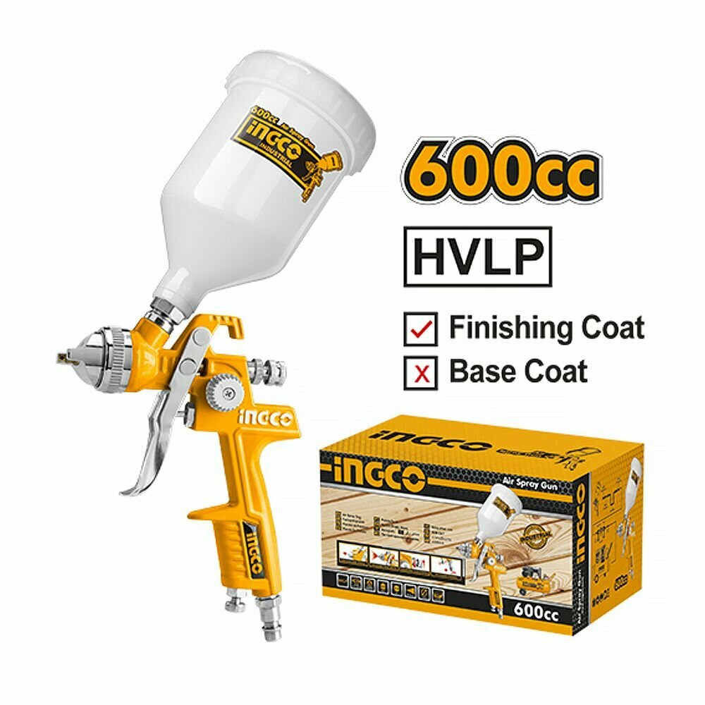 Краскораспылитель с верхним бачком, сопло 1,3-2.5мм ASG1061 INGCO
