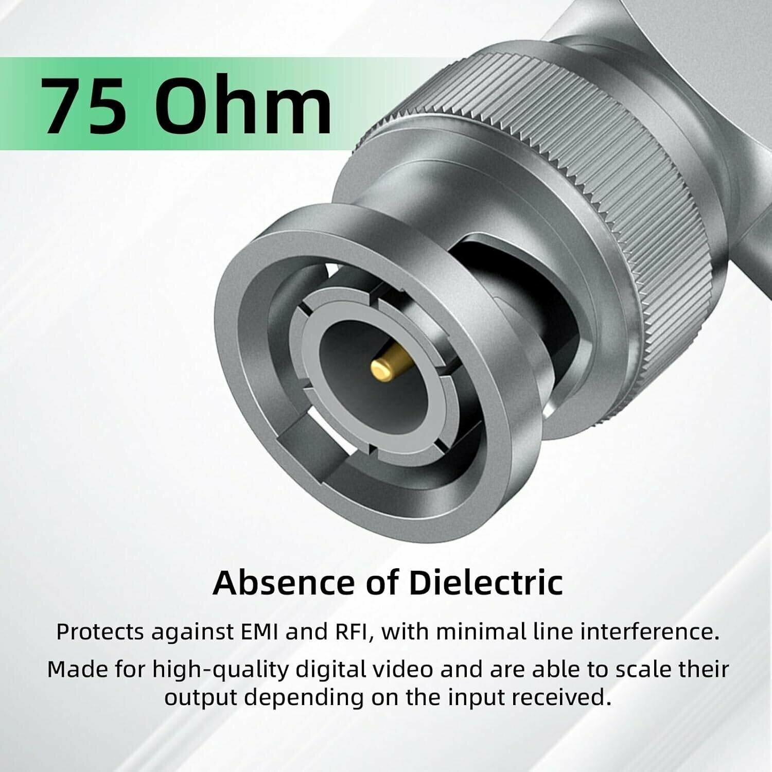 Accsoon AXC15-03 SDI кабель 80 см. Сверхгибкий SDI кабель, угловые разъемы BNC, сопротивление 75 Ом, длина 80 см