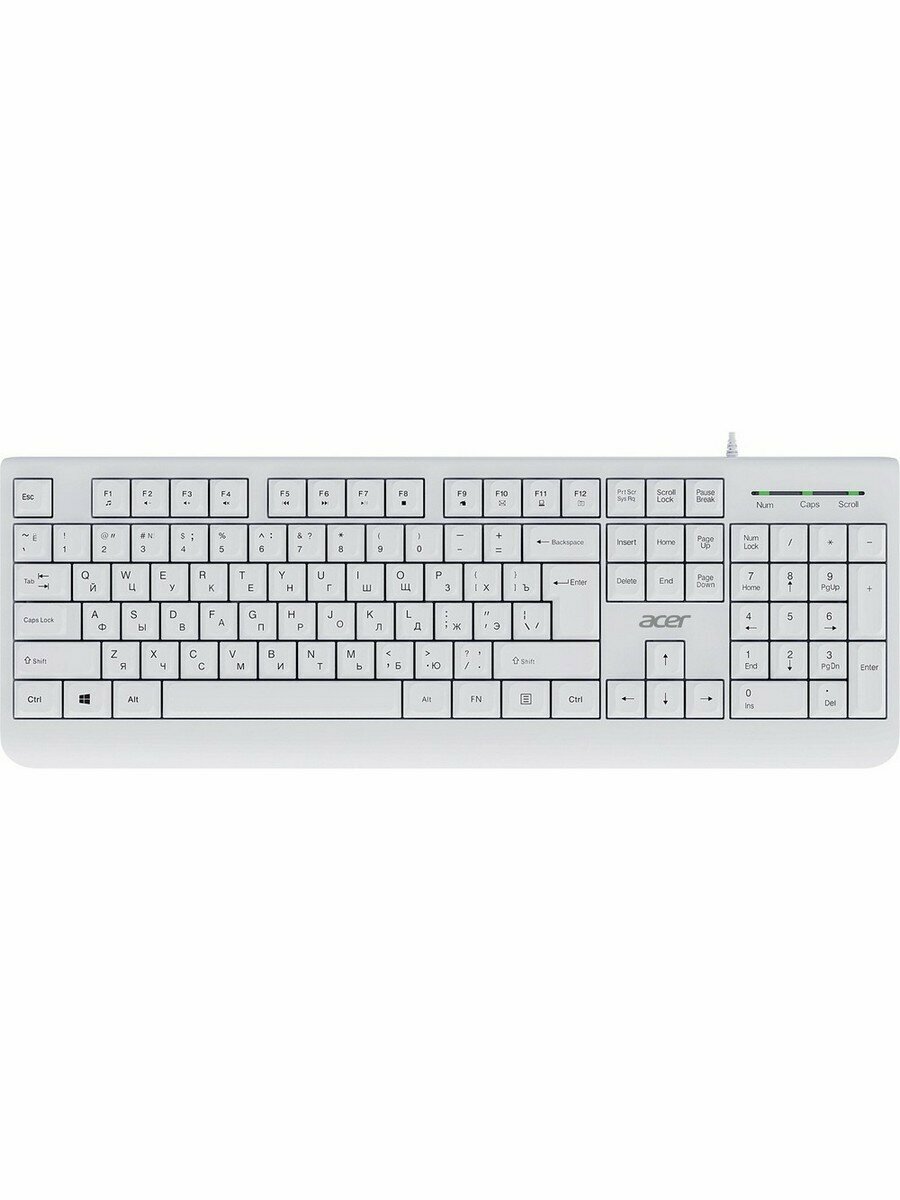 Клавиатура проводная ACER OKW400 white (USB, 104 клавиши) (ZL. KBDEE.01B)