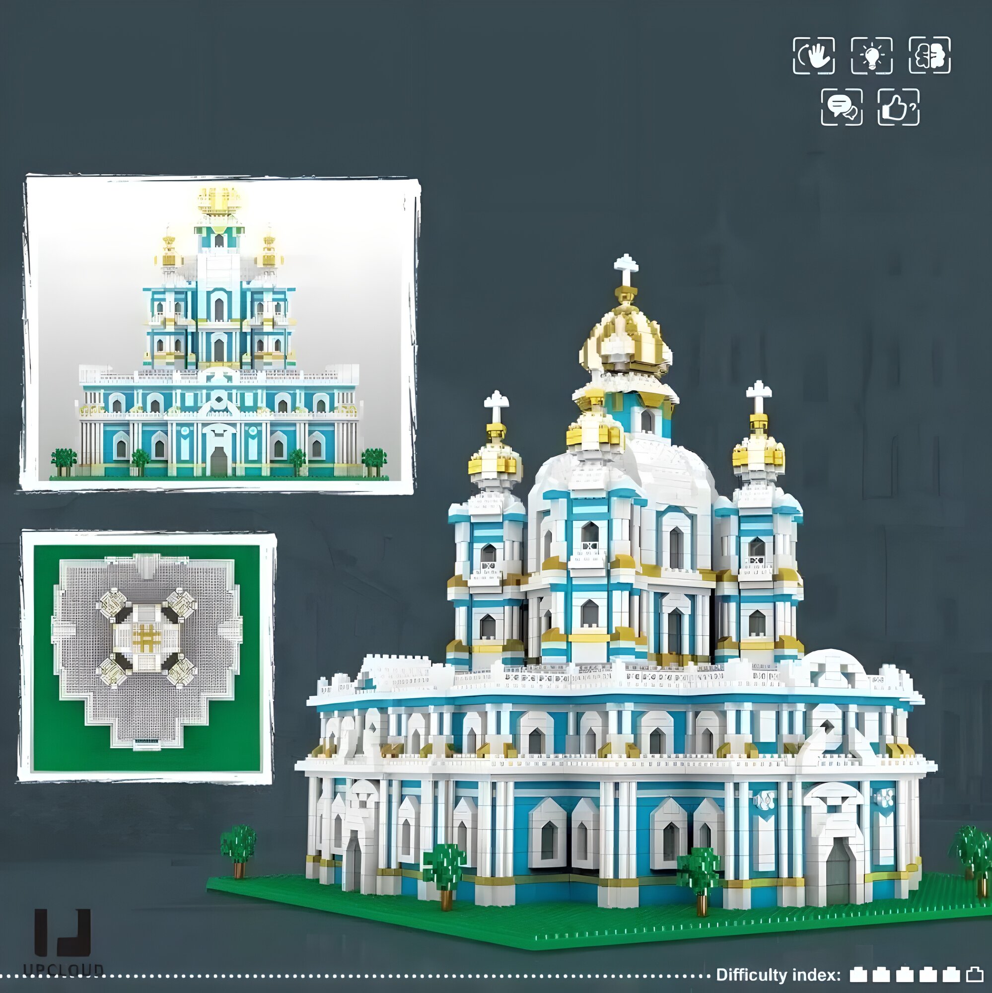 Конструктор пластиковый/Смольная церковь/UPCLOUD-Миниатюрные частицы+3737pcs