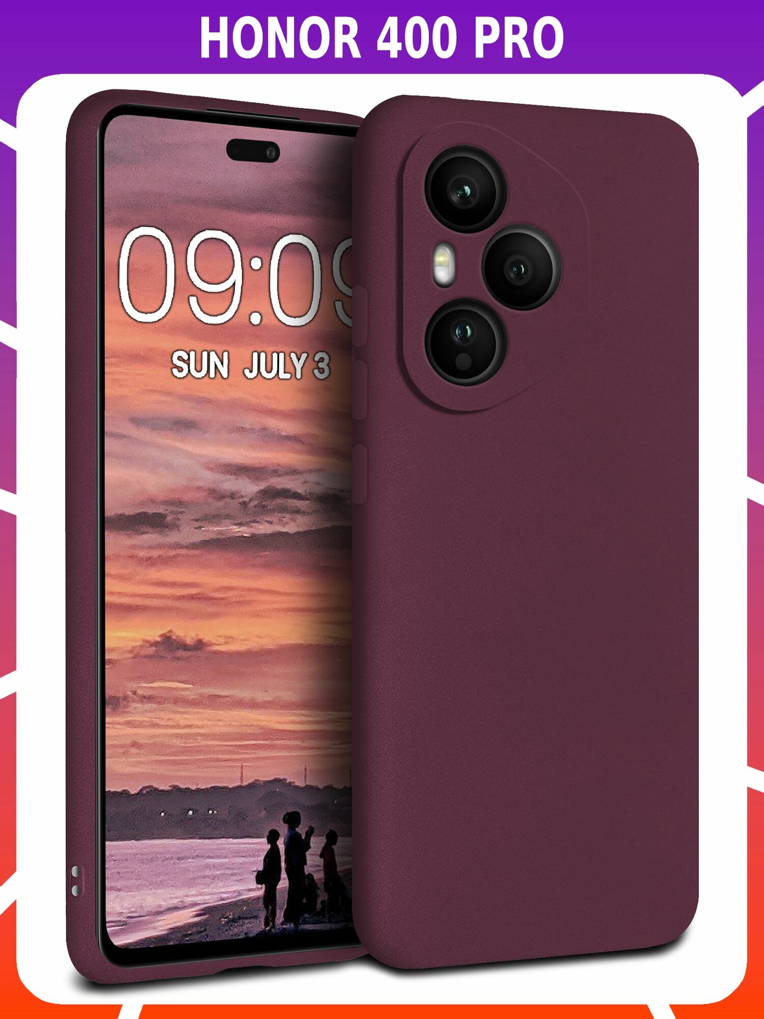 Мягкий Soft Touch чехол из силикона для HONOR 400 PRO с бархатной подкладкой