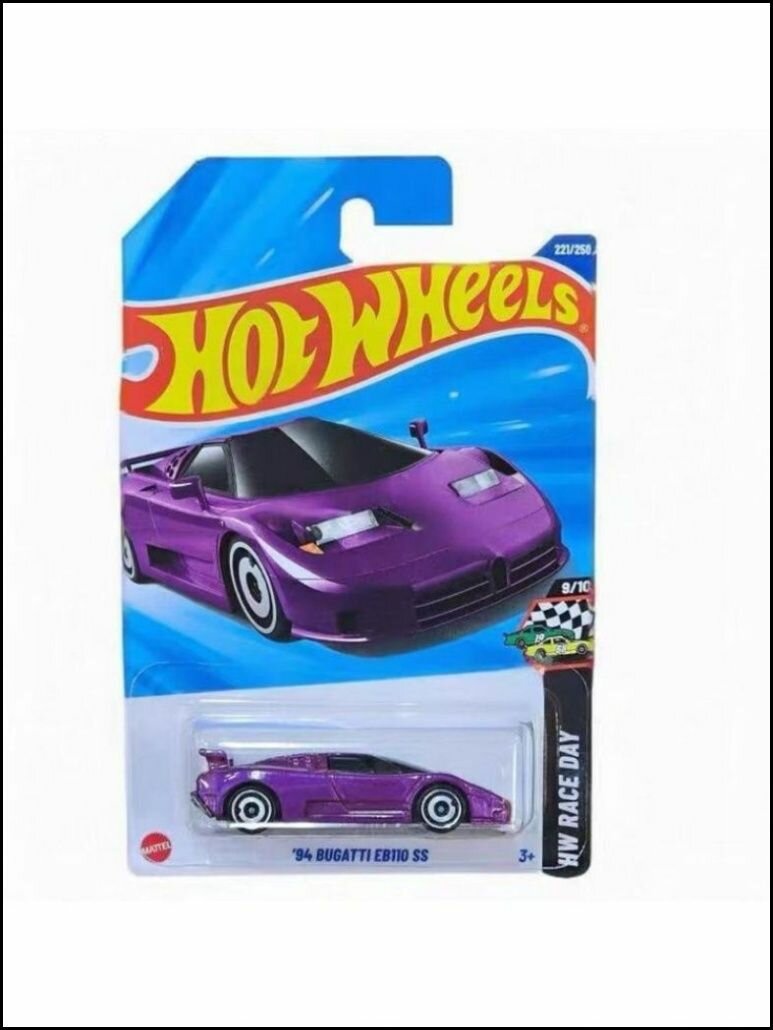 Эксклюзивная модель Bugatti EB110 SS Pearl Viola 94 HW Race Day 2025L C4982 от Mattel Hot Wheels