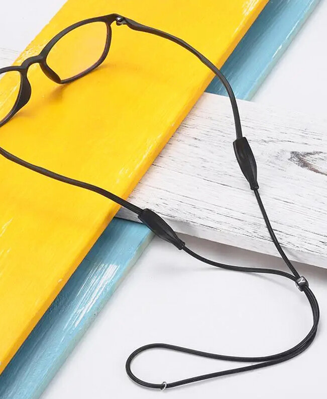 Высокопрочный Спортивный силиконовый шнур для очков, черный, 2 штуки