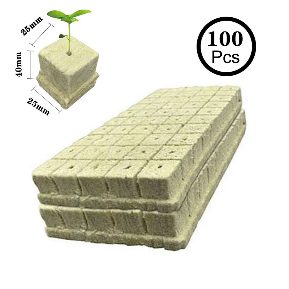 100 шт. Стартовые кубики для семян Garden 1" x 1" из минеральной ваты для черенкования и размножения