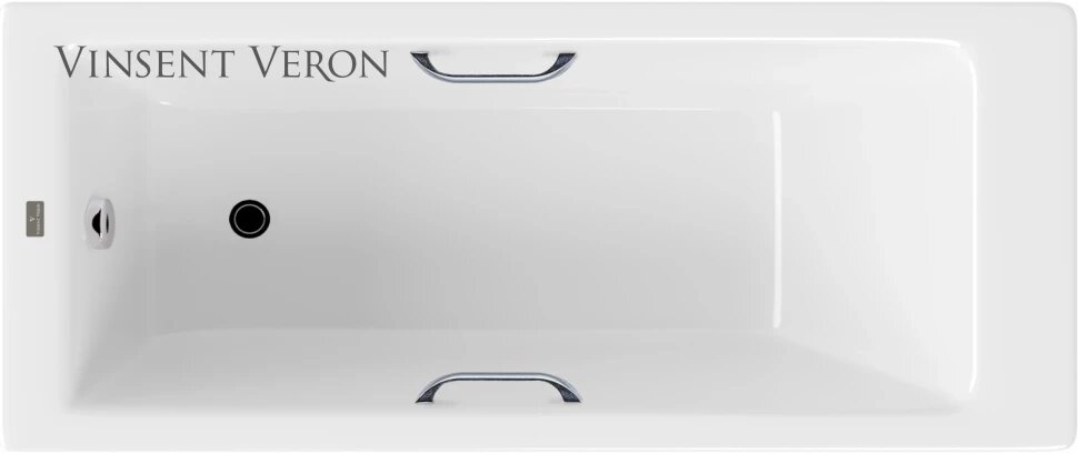 Ванна чугунная Vinsent Veron Tampa VTP1707042H/VH0012CH 170x70 см, с ручками, белый