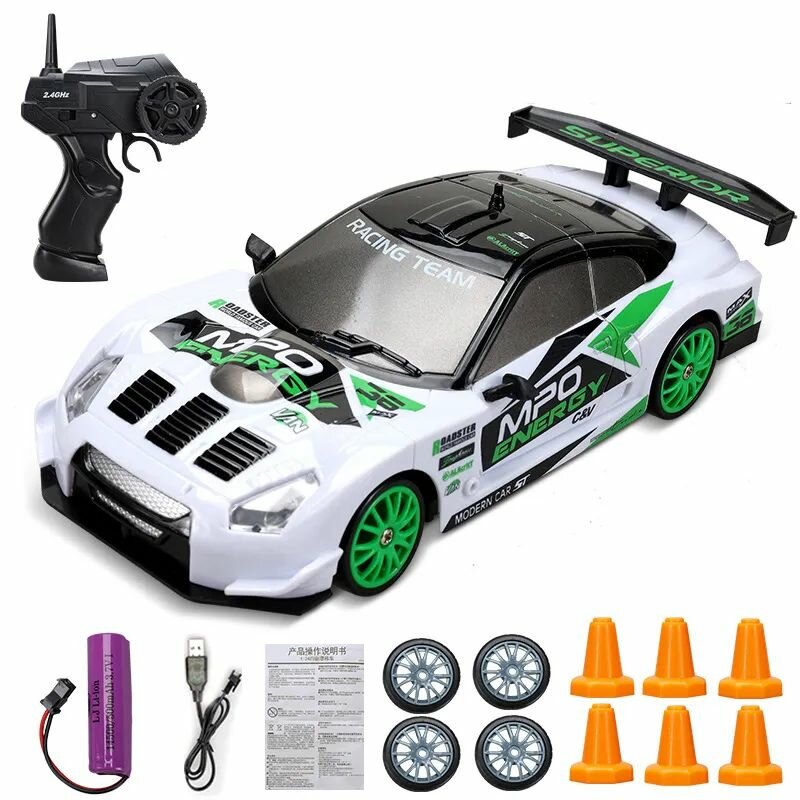 1/24 4WD RC световой эффект дрифт-кар RC пульт дистанционного управления гоночная игрушка спортивный автомобиль со сменными шинами SC24-11 - Yumo