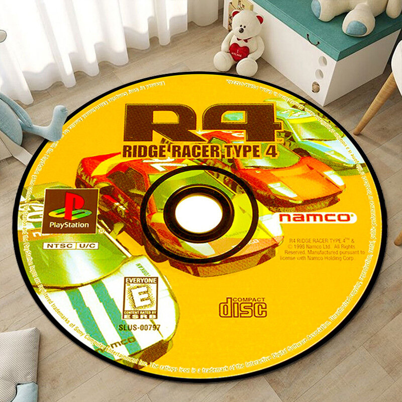 Ковер круглый геймерский CD диск 100 см кристалл вельвет 750 г/м² для гостиной спальни игровой