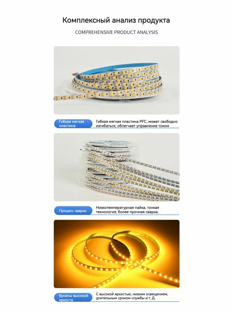5V LED лента 8мм (2835 SMD, 4200K) с регулировкой яркости для DIY, Длина 10 метров, свободный разрез