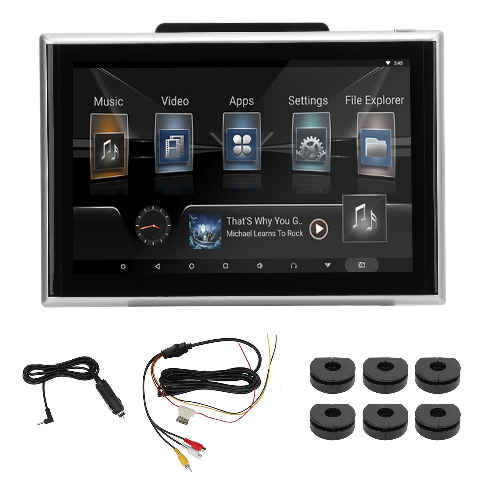 9in Car Headrest Video Player HD 1920 X 1200 Touch Screen Support Bluetooth 2G 32G for Android 11