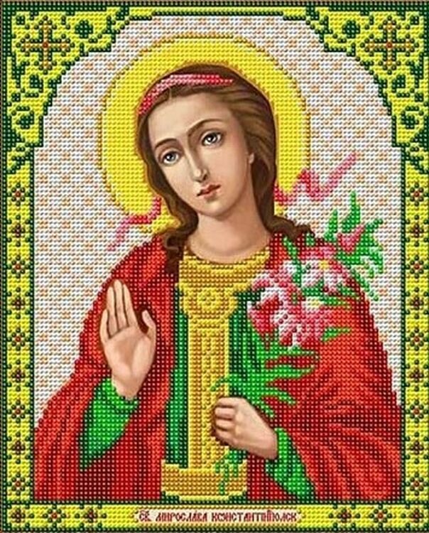 Рисунок на ткани Благовест "Святая Мирослава" 20x25 см, Иконы Религия