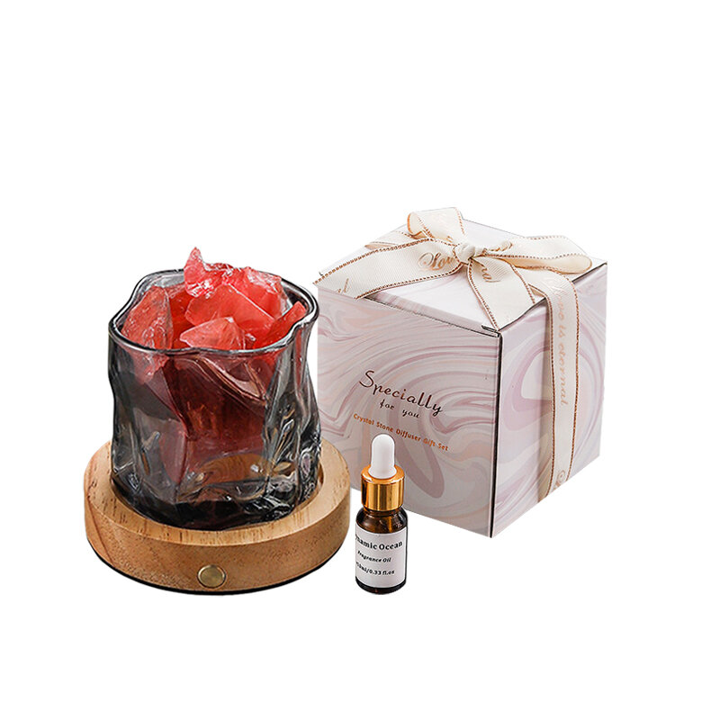 Соляная лампа SIQISI Rechargeable Model, red crystal - rose, диффузор ароматических масел