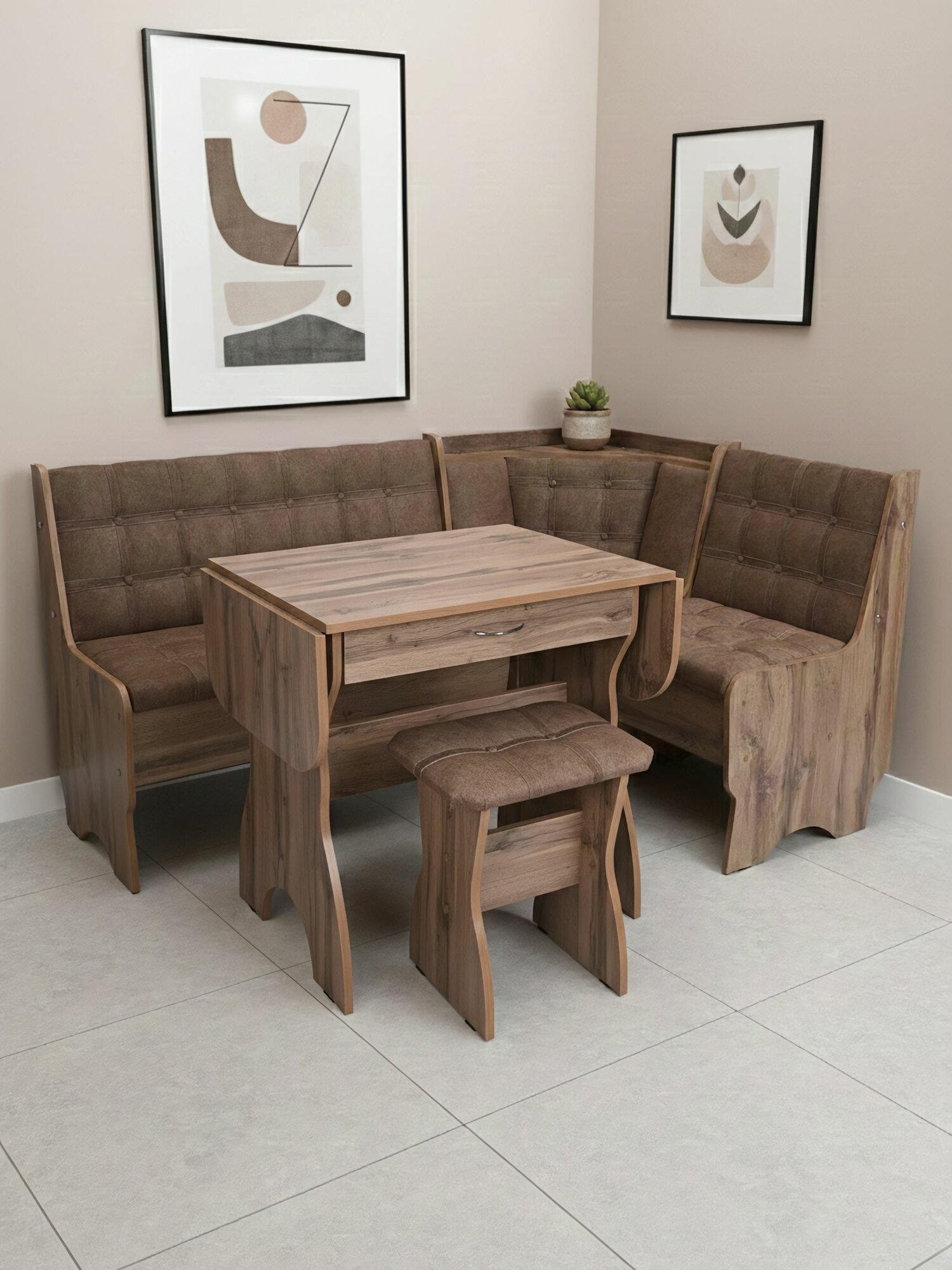 Кухонный уголок Алёнка-17/1 Вотан/Велюр Коричневый