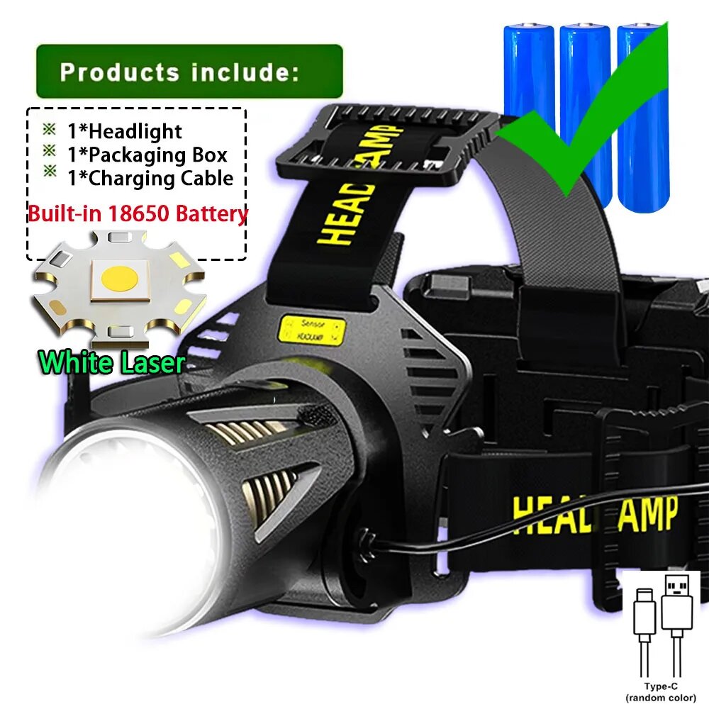 Налобный фонарь White laser-18650
