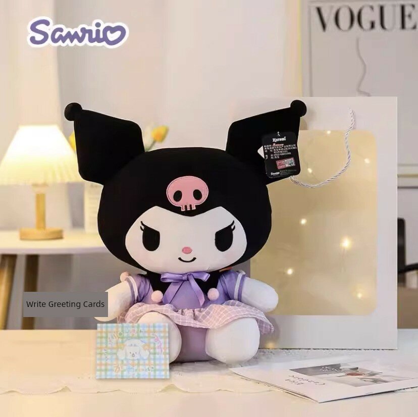 12-дюймовая плюшевая кукла Kuromi Uniform Series черного цвета 40 см в подарочной коробке, игрушка на день рождения,