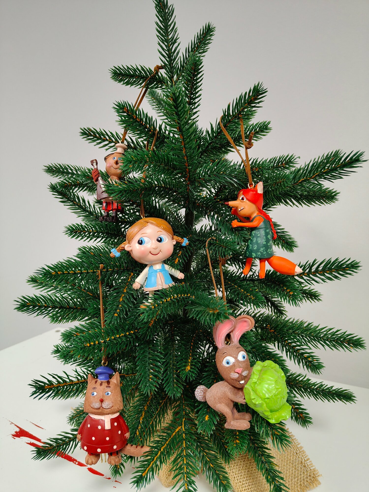 Набор елочных игрушек, аним. ст. Пилот, м/ф Жихарка, 5 персонажей, керамика