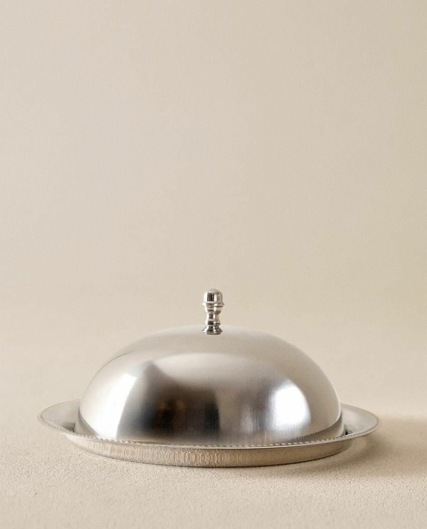 Блюдо с крышкой ZARA HOME 5284/042/820 - из нержавеющей стали, 12 х25 х 25 см, цвет серебристый