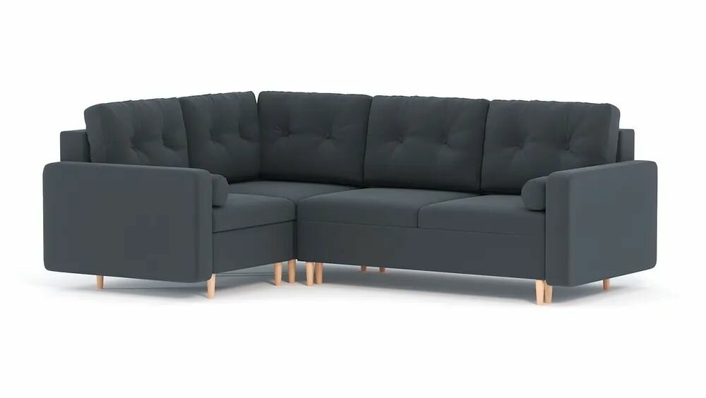 Угловой модульный диван Белфаст пантограф, велюр Зара Грей 18