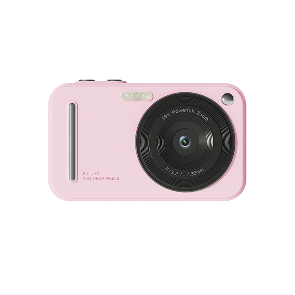 Цифровая камера 1080P Цифровая видеокамера 48MP 2.4-дюймовый IPS-экран Автофокус 16-кратный цифровой зум Встроенная вспышка Аккумулятор Фильтры красоты Подарок на день рождения для детей Студентов Подростков