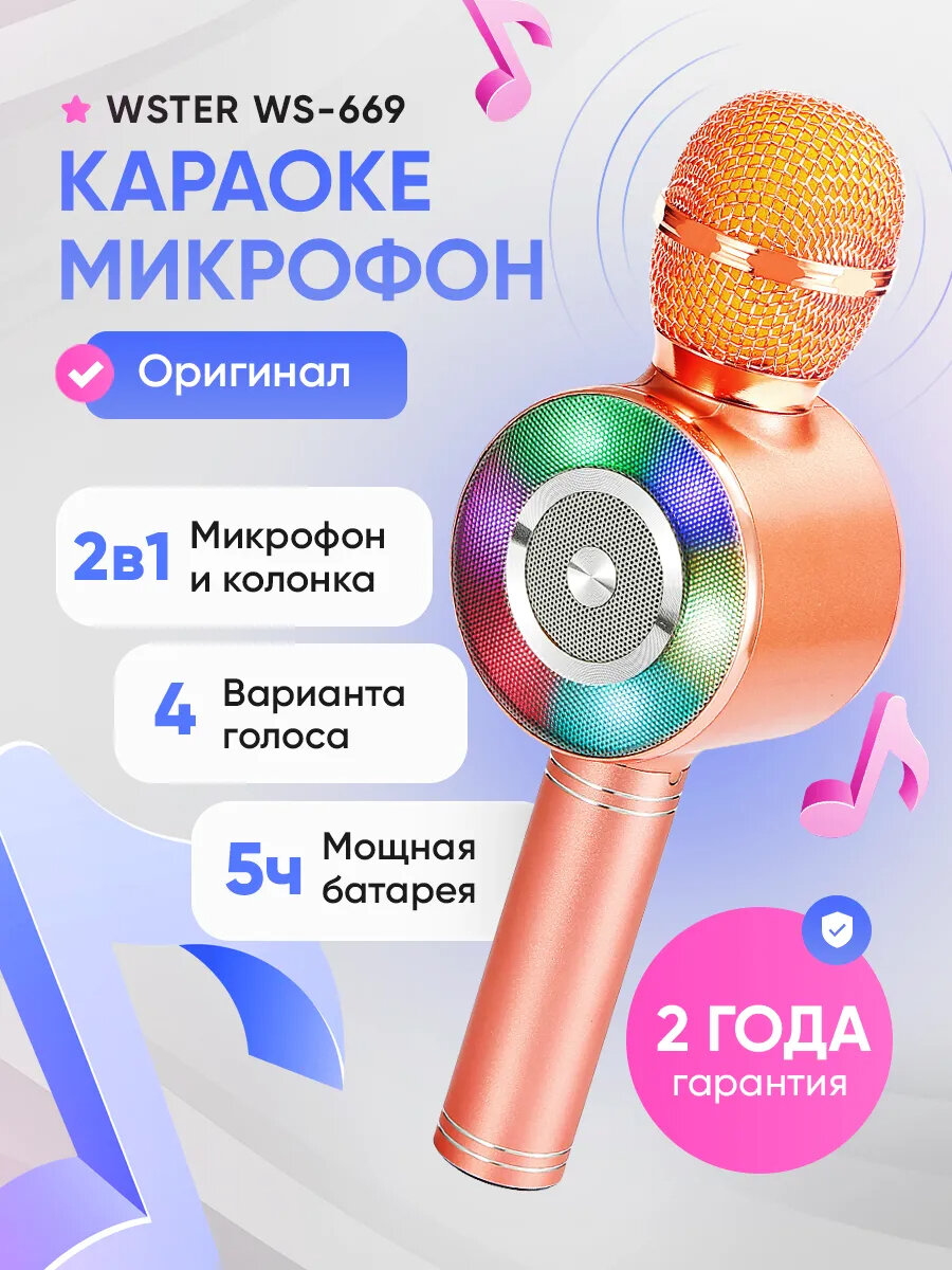Беспроводной микрофон караоке детский WSTER