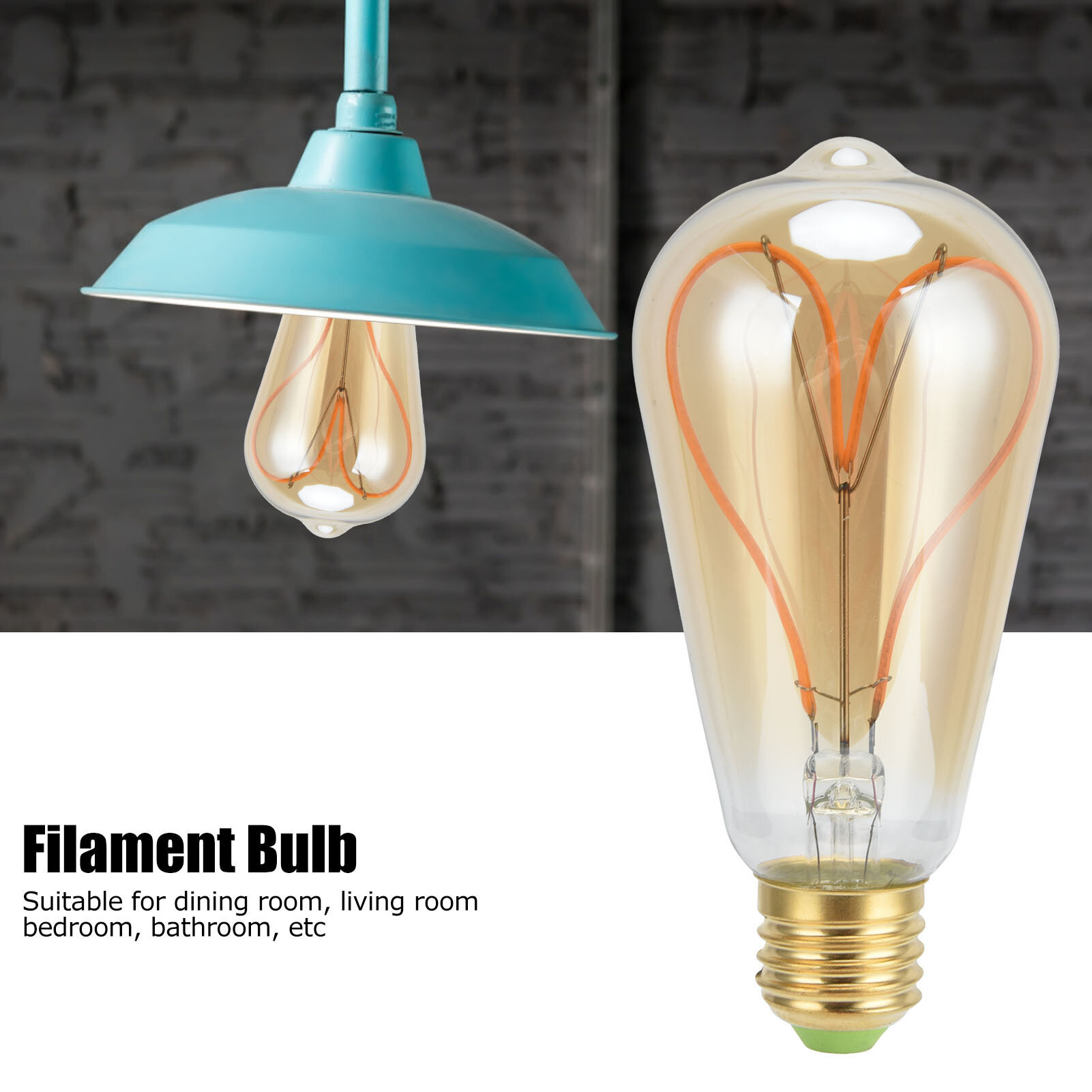 Светодиодная лампа Love Heart Peach Heart Filament антикварная лампа ретро лампа 110 В E27 патрон 4 Вт теплый свет золото