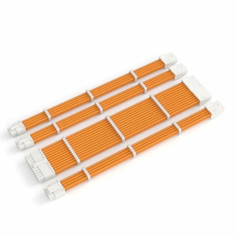 Удлинитель кабеля PCI-E 6+2-pin/ATX 12V 8-pin, ATX 24-pin, 0.3 м, оранжевый, белый